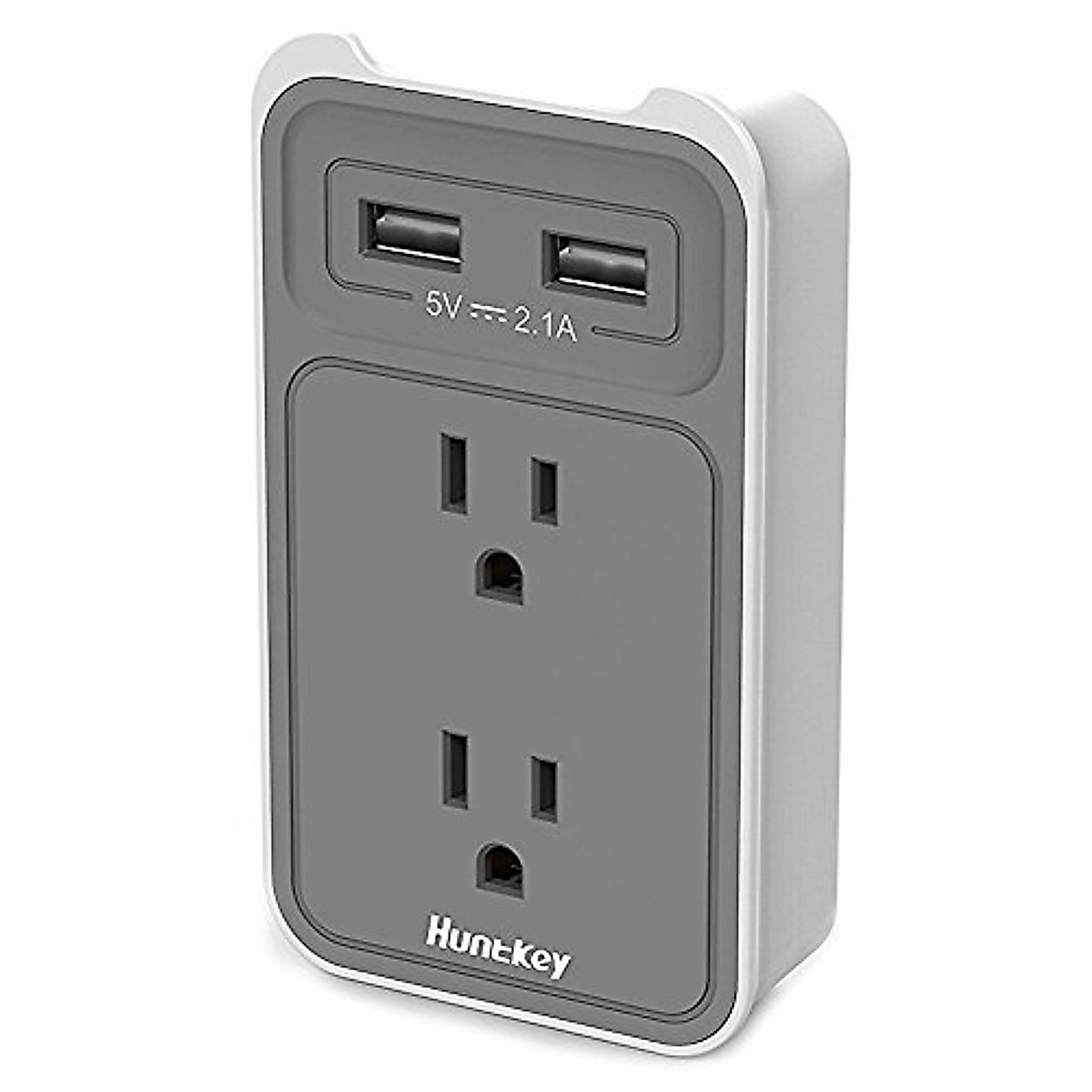 Huntkey 6 AC Outlets Surge Protector with 3 USB Charging Ports SMD607 and 2-Outlet Wall Mount Cradle with Dual 2.1 AMP USB Charging Ports SMD407