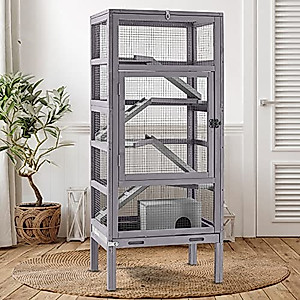 Aivituvin Ferret Cage Rat Habitat 5 Levels for Chinchilla,Lizard,Squirrel, Chameleon,Gerbil and Other Small Animal,Prevent Escape