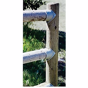 RailWrangler Post and Rail Fence Clips - 30 Pack with Mounting Hardware - Green Matches Pressure Treated Wood - Brackets for Round Rail Fencing - Quality HDPE Outlasts Treated Wood - Made in Canada