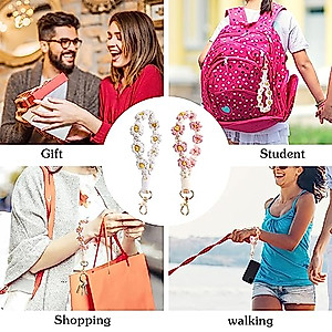 Macrame Wristlet Keychain Daisy Weave Bracelet Keychains Handmade Wrist Lanyard Boho Rope Keyring Phone Holder for Women Girl