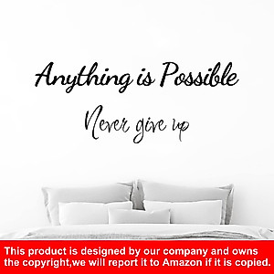 Large Inspirational Quote Wall Decals, Removable Positive Saying Wall Lettering Stickers, Motivational Word Decal Peel and Stick for Classroom Home Living Room Bedroom Office DIY Wall Art Decor