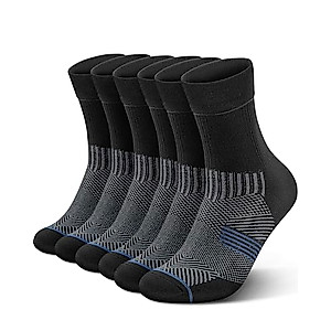 PAPLUS Compression Running Sock for Men and Women 3 Pairs, Cushioned Athletic Crew Socks with Arch Support