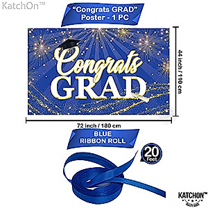 XtraLarge, Congrats Grad Banner 2023-72x44 Inch | Graduation Banner for Class of 2023 Decorations | Congratulations Banner, Blue Graduation Party Decorations 2023 | Graduation Decorations 2023