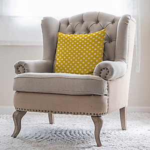 Beabes Yellow Polka Dot Decorative Throw Pillow Cover, Abstract Yellow Polka Dots Double-Sided Pillow Case Couch Pillow Cushion Covers 18X18 Inch Pillowcase for Men Woman