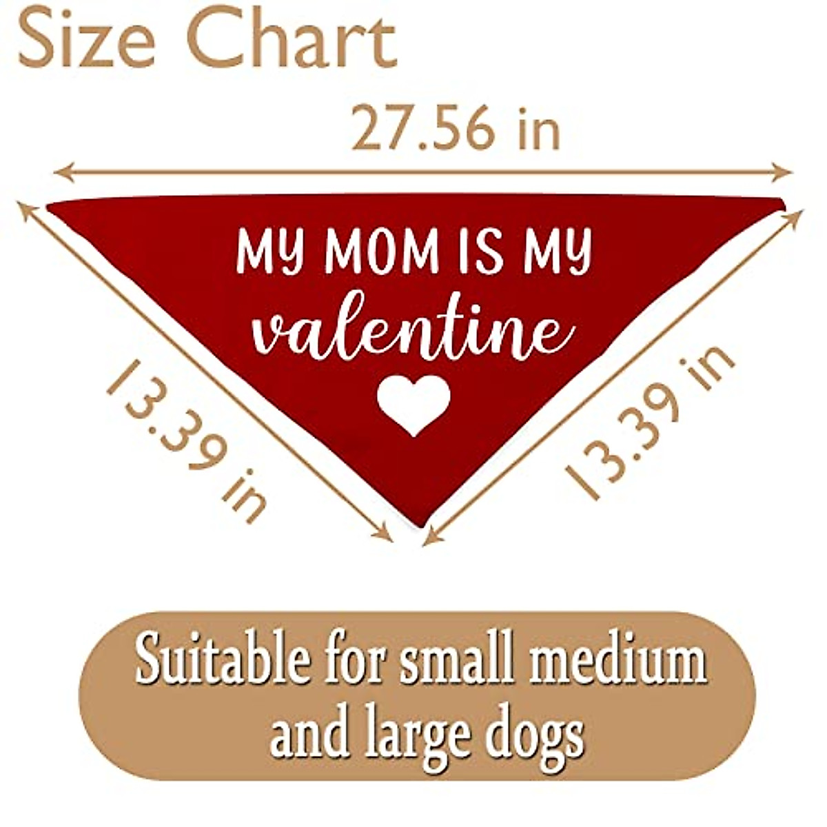 JXGZSO 1 Piece My Mom/Dad is My Valentine Dog Bandana Valentine's Day Dog Bandana Gift (Mom is My Valentine D)
