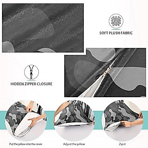 Gray Classic Camouflage Pillowcase for Hair and Skin Body Pillow Cover Body Pillow Case King Size 20"X 40" Fuzzy Pillow Case with Zipper for Body Pillows
