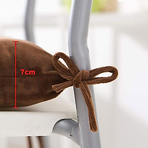 Set of 4 Chair Pads 40 X 40 cm Seat Cushions with Ties Soft Velvet Comfortable Square Cushions, for Dining Chairs Kitchen Living Room Patio Garden Indoor Outdoor,Burgundy,Burgundy