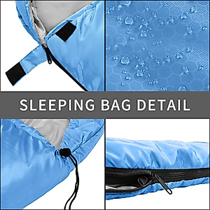 Sleeping Bags for Adults & Kids (Girls or Boys) - Use for Backpacking, Hiking and Camping - Suitable for Warm & Cold Weather - Lightweight, Portable, Waterproof (Dark Blue/Left Zip)