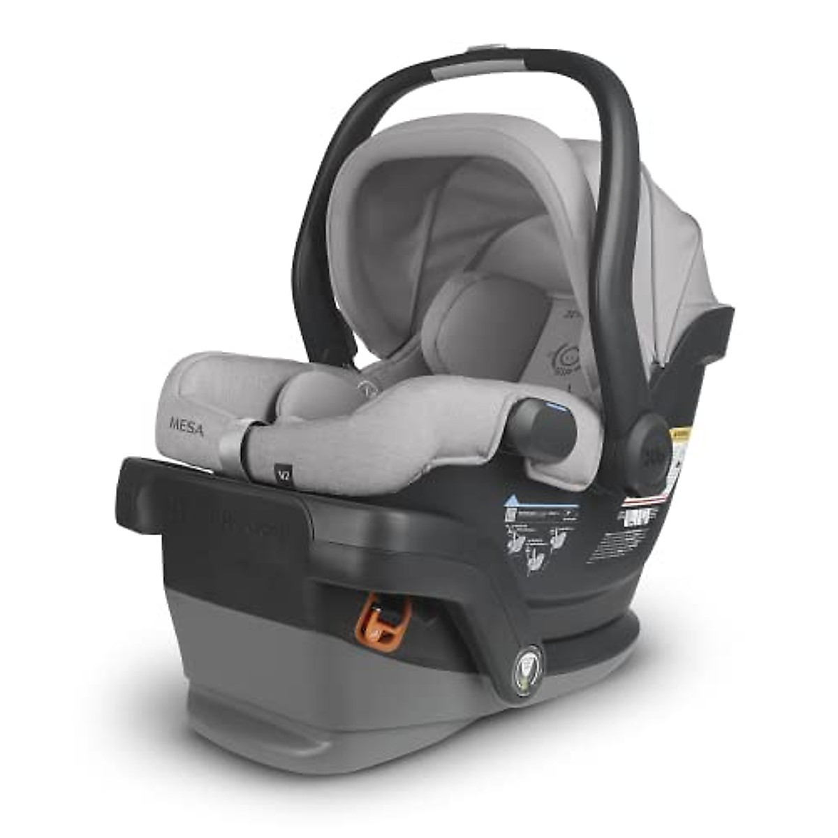 Vista V2 Stroller -Stella (Grey Brushed mélange/Silver/Chestnut Leather) + MESA V2 Infant Car Seat - Stella (Grey)