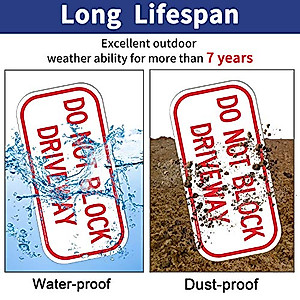 (2 Pack) Do Not Block Driveway Sign, No Parking Sign.40 Rust Free Aluminum 12 x 6 Inches, UV Protected, Weather Resistant, Waterproof, Durable Ink, Easy to Mount