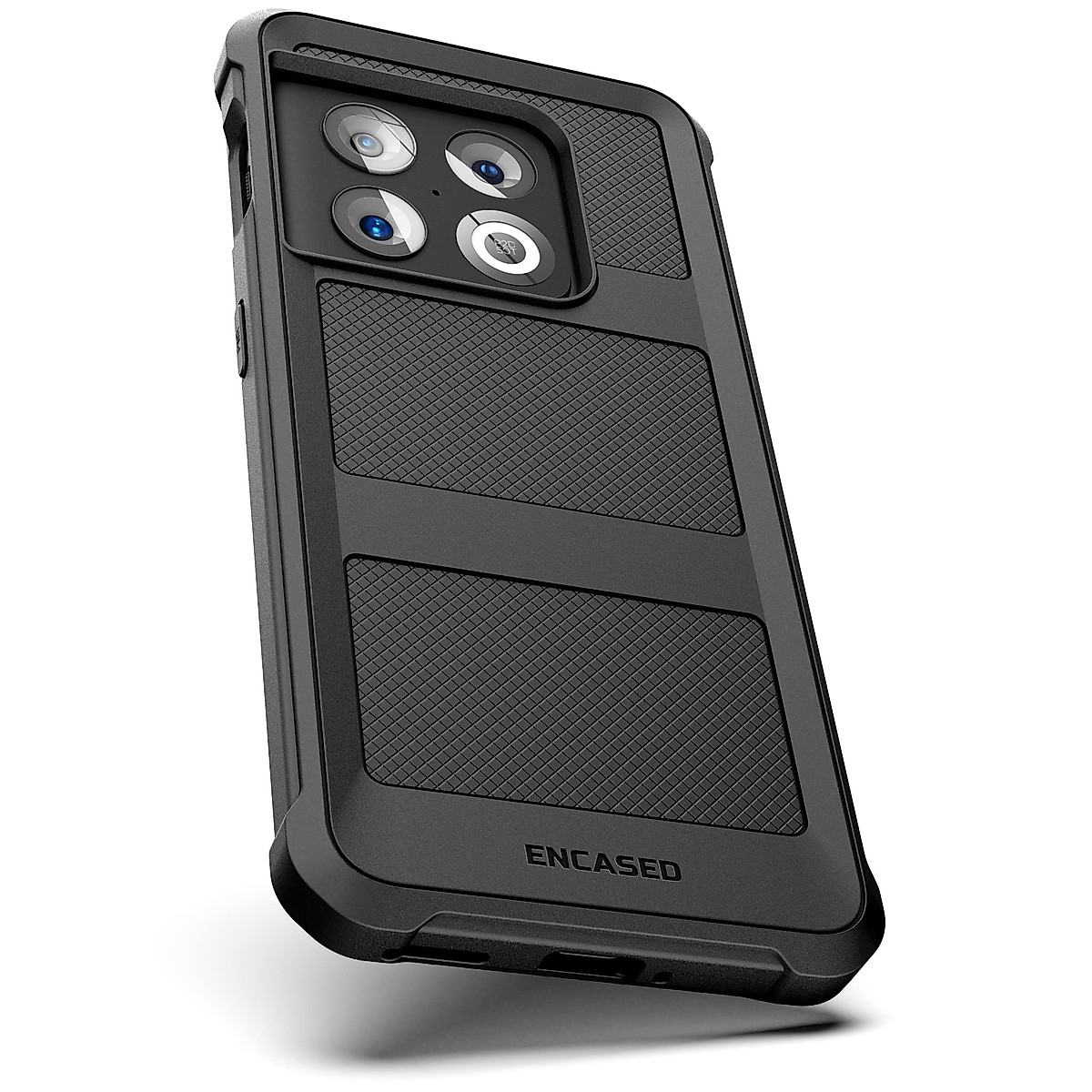 ENCASED Falcon Armor for OnePlus 10 Pro 5G Case (2022) Ultra Protective Phone Case with Fingerprint Access (Black)