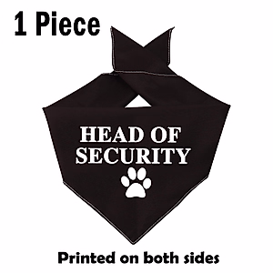 1 Piece Head of Security Dog Bandana Pregnancy Announcement Dog Parent Gift Baby Security Dog Bandana (Head of Security Black)