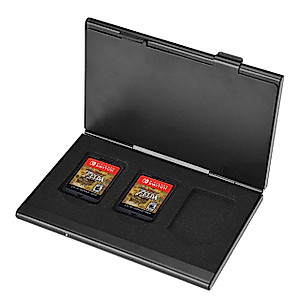 Orzero Premium Game Card Case Compatible for Switch Lite 2019, Nintendo Switch, Portable and Thin, Aluminum Game Storage Card Holder Box Suitable for 6 Game Cards (Black)