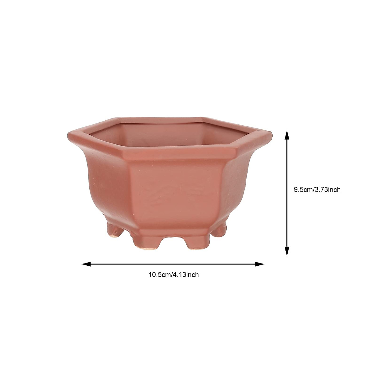 YARNOW Terra Cotta Pots 4pcs Planting Plant Office Pottery Desk Terracotta Flower Small Drainage Favor Ceramic Plants Bonsai Pots Wedding Flowerpot Clay Indoor Planters Hexagon Chinese Orchid Pots