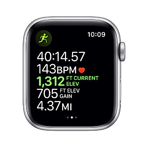Apple Watch Series 5 (GPS, 40MM) - Silver Aluminum Case with White Sport Band (Renewed)