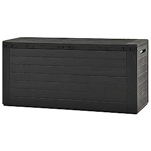 Tidyard Garden Storage Box PP Storage Cabinet 76.6 Gal Deck Box Garden Organizer Toolbox for Patio, Lawn, Poolside, Backyard Outdoor Furniture 45.7 x 17.3 x 21.7 Inches (W x D x H)
