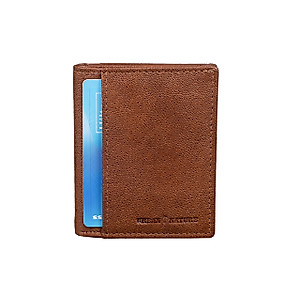 Urban Nature Tan Genuine Leather RFID Protected Slim Billfold Business Card holder Minimalist Wallet