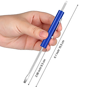 10 Pieces Pocket Screwdriver Set with Clip Double End and Slotted Two-use Screwdriver Set Pocket Mini Pocket Screwdrivers for Mechanics, Electricians, Electronic Technicians, Assemblers (Blue)