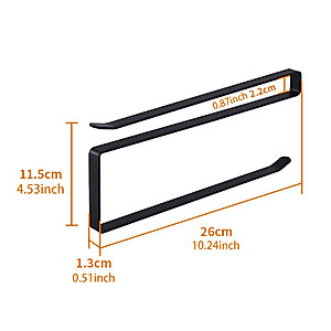 Usmascot Paper Towel Holder Dispenser Under Cabinet Paper Roll Holders (NO Drilling) for Kitchen Bathroom, Hanging Paper Towel Rack Hanger Over the Door, Humanized Design (Black)