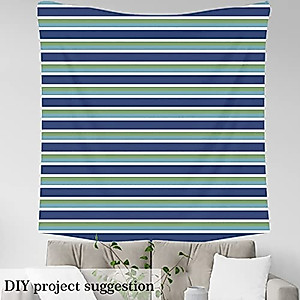 Striped Material Fabric, Green Blue Stripe Fabric by The Yard, Navy Blue Turquoise Stripes Quilting Fabric by The Yard, Geometric Upholstery Fabric by The Yard, Kids DIY Lines Fabric, 3 Yards