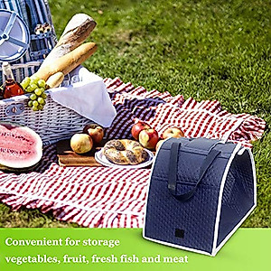 Reusable Grab Bags Insulated Food Storage Bag, Collapsible Grocery Tote Bags with Handles, Grab and Go Bag Shopping Trolley Bag Clip on Shopping Cart As Seen On TV