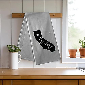 Petal Cliff 2 Pcs, 100% Cotton California State Flour Sack Printed Kitchen Towels with Sentiments Home. Size: 20" X 28". Inspired by The State WE Call Home.