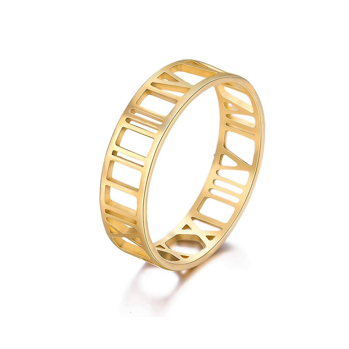 LONAGO Personalized Name Ring Engraved Name Initial Letters Band Ring Customized Name Band Ring for Women