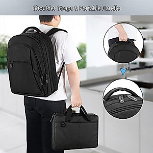 SAMDEW Three-layer Chef Backpack with Knife Bag, Professional Chef Knife Set Bag Backpack with 12 + 23 Slots & Multiple Pockets, Knife Storage Pack Carry Case for Kitchen Utensils (Knife Not Included)