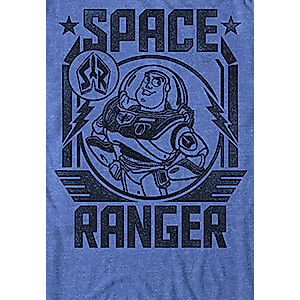 Disney Men's Toy Story Buzz Lightyear Space Ranger Graphic T-Shirt, Royal Heather, Medium