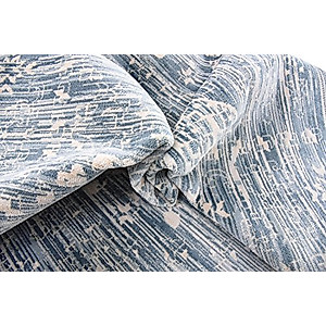 Unique Loom Paris Collection Area Rug - Birch (8' Square, Blue/ Beige)