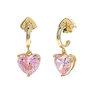 Kate Spade New York My Love Heart Huggies Earrings Pink One Size