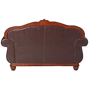 ACME Top Grain Leather Loveseat, Dark Brown Leather