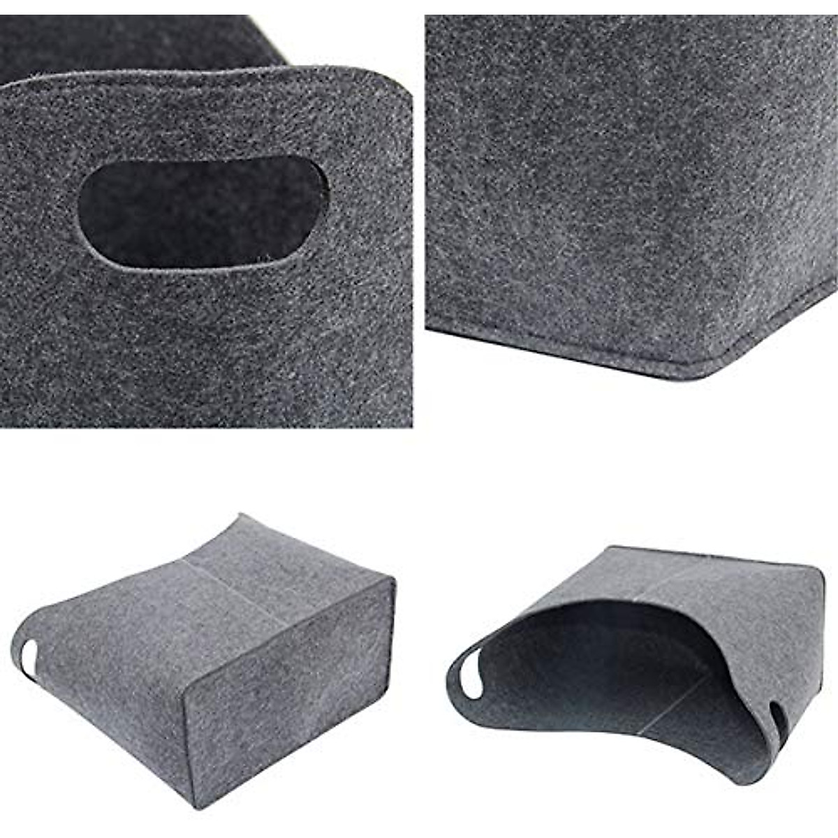 Geyecete Soft felt Pet Toy Bin Dog Toys Storage Bins - with Handles, Pet supplies storage Basket/Bin Kids Toy Chest Storage Trunk (Grey)