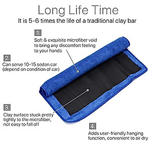 VANANA Magic Clay Towel, Microfiber Claying Mitte Towel Cloth, Clay Bar Towel, Fine Grade Auto Detailing Clay Towel Surface Pre Clay Towel for Car Care