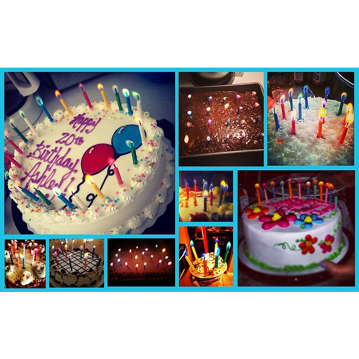 Amazing Colorflame Multicolor Happy Birthday Candles And Holders (12 Count)