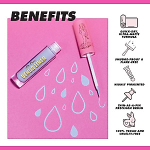 Lime Crime Venus Pigmented Liquid Eyeliner with Precision Brush, Dew Drop (Light Blue) - Ultra Matte Water-Based Formula is Long-Lasting, Smudge-Proof & Quickly Dries - Vegan & Cruelty-Free