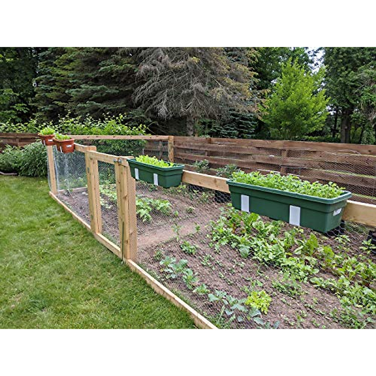 MIDE Products Aluminum Slip-on Flower Box Holders, for 1-3/4 inch to 2-1/8 inch Fence/Railing, White, Pair