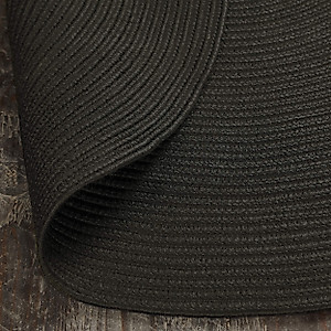 Superior Reversible Braided Indoor/Outdoor Area Rug, 4' Round, Black