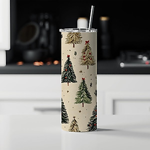 Medpol rustic christmas theme insulated tumblers coffee cup Gift，rustic christmas theme Drinking Glasses-Tea Cup-Coffee Mug tumbler with lid and straw 20 oz insulated tumbler cups