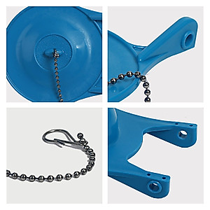 3 Inch Toilet Flapper Replacement Compatible with Gerber 99-788, Rubber Toilet Flapper Replacement Kit with Stainless Chain, Water-Saving Toilet Bowl Stopper Blue(4Pack)