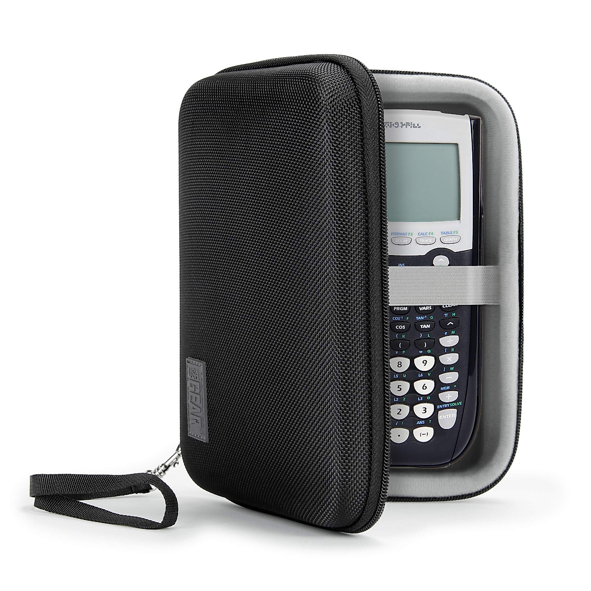 USA Gear Hard Shell Calculator Case - Graphing Calculator Case with Water Resistant Exterior and Large Accessory Storage - Compatible with TI-84 Graphing Calculator, TI-83 Plus, and Casio FX-9750GII