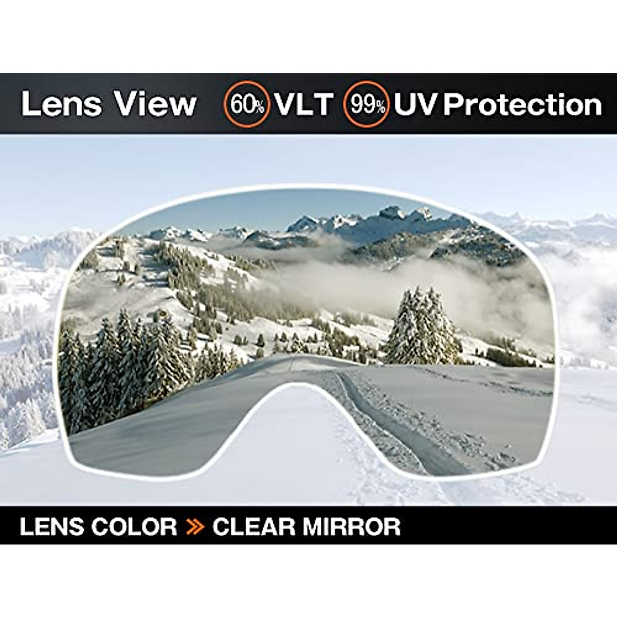 ZERO TECH BASE Replacement Lens compatible with Oakley Snow Goggles Interchangeable Lens Clear lenses FALL LINE L Clear