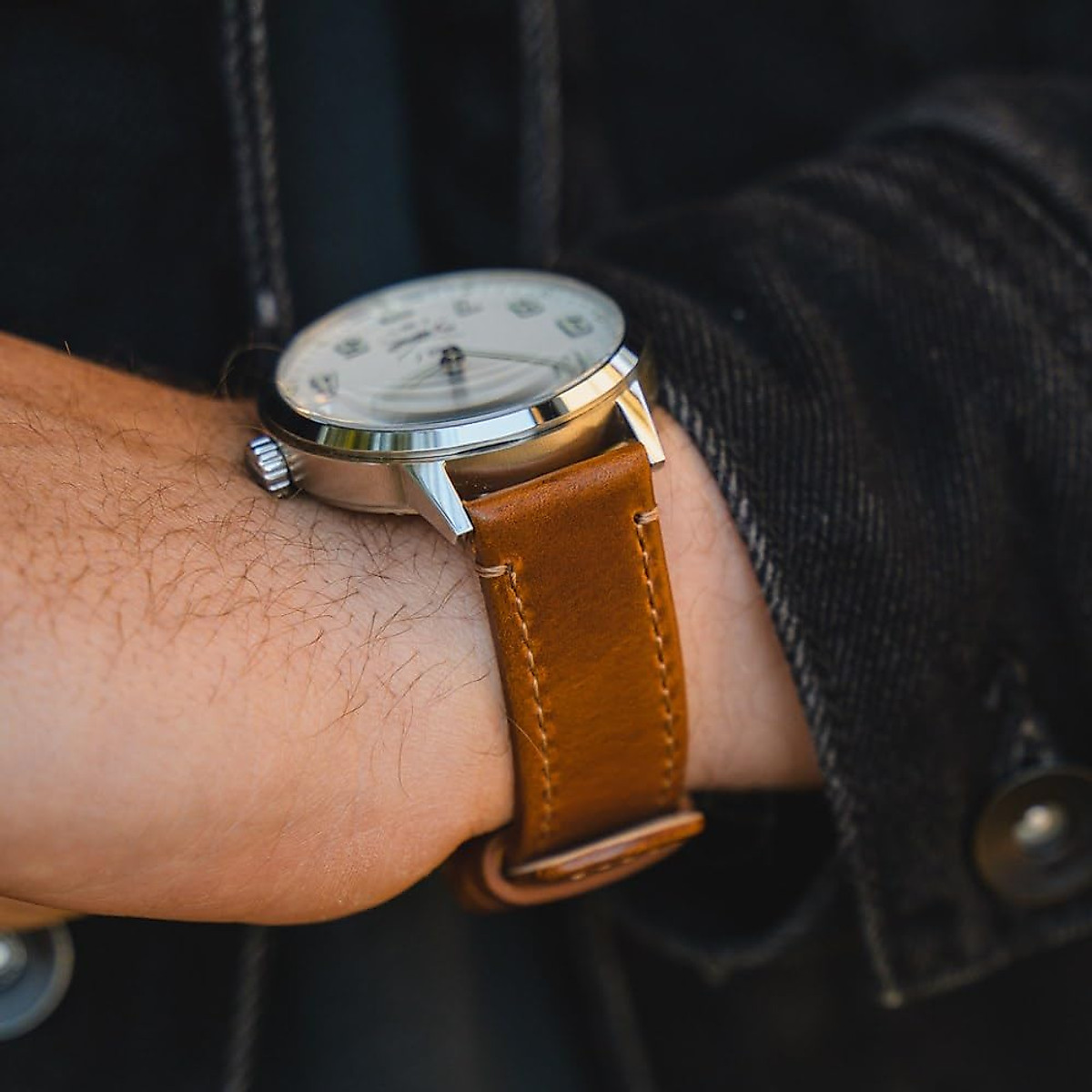 BARTON WATCH BANDS Barton 20mm Leather Watch Band for Men - Premium 20mm Watch Band Leather Design - Elegant 20mm Leather Watch Strap Replacement - Compatible with Most Men's Watches