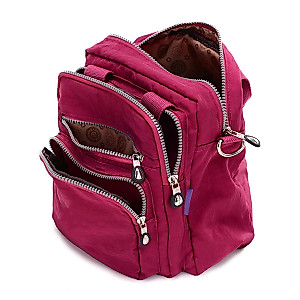 Women's backpack Nylon bag shoulder messenger bag portable ladies backpack multifunctional female handbag (Navy blue)