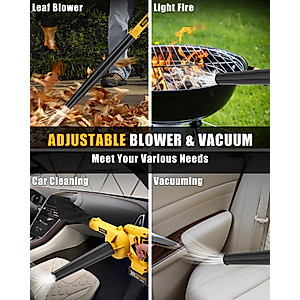 Alloyman Leaf Blower, 20V Cordless Leaf Blower, with 4.0Ah Battery & Charger, 2-in-1 Electric Leaf Blower & Vacuum for Yard Cleaning/Snow Blowing.