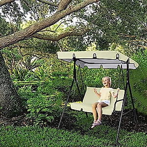 KFJZGZZ Replacement Cover Swing Ceiling Cloth Rain Cover Outdoor Awning Courtyard Patio Lawn & Garden Tree Swing for Adults Couch (0-Beige, One Size)