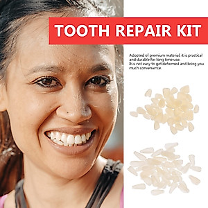 EXCEART Teeth Veneer 100 Pieces Artificial Resin Tooth Fillings Temporary Veneer Tooth Replacements Tooth Repair Supply