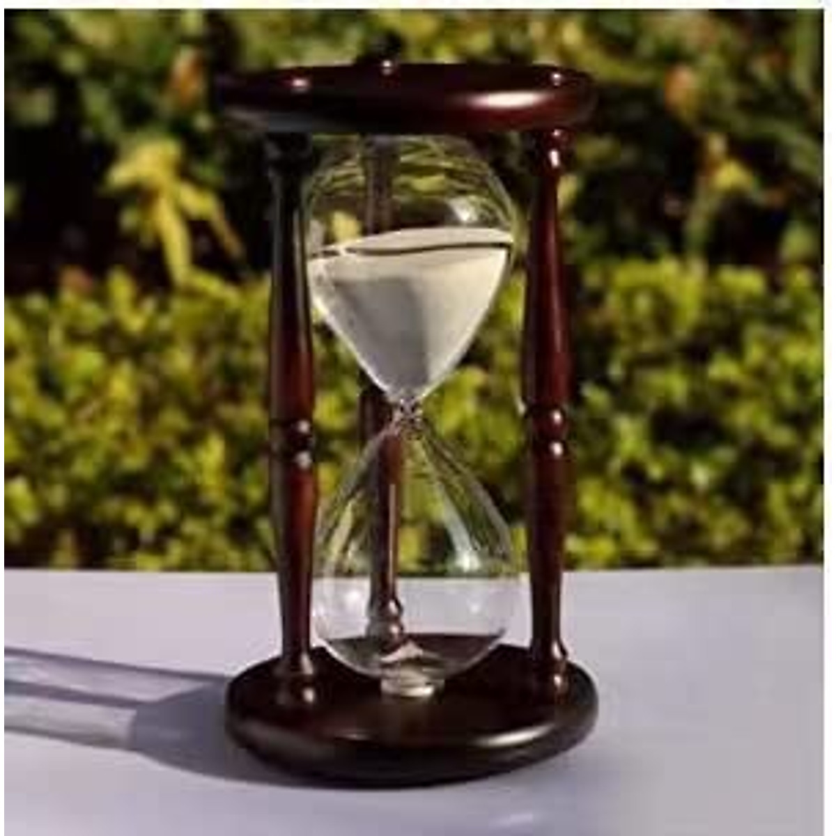 BAWAQAF Sandglass,Wooden Hourglass,Sturdy Frame Structure Hourglass,60-Minute Timer Hourglass,Home Office Desktop Decoration Hourglass,Clear,transparent