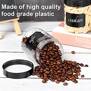 8 OZ Plastic Jars with Lids, (Dabacc) 24 Pack Clear Plastic Slime Containers for Kitchen and Household Food Storage of Dry Goods, Creams and More, BPA Free