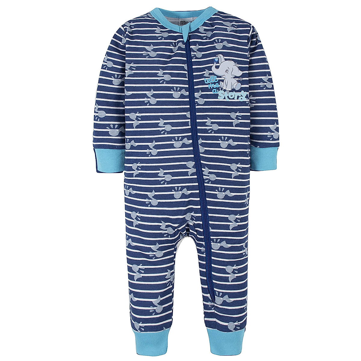 Canticos Unisex-Baby Boys' 2-Pack Snug Fit Footless Cotton Pajamas, Blue, 18 Months